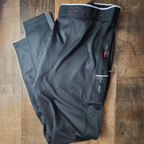 Spyder | Pants | Spyder Proweb Active Fleece Lined Base Layer Compression Pants Black | Poshmark